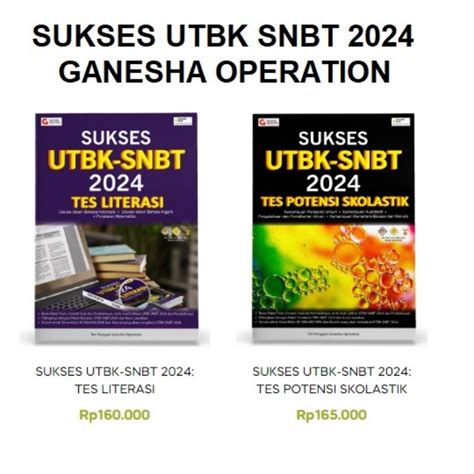 Jual BUKU SUKSES UTBK SNBT 2024 GANESHA OPERATION LITERASI SKOLASTIK