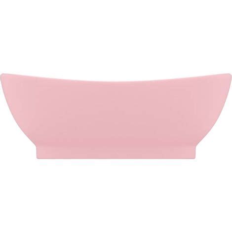 Lavabo ovale de luxe à trop plein Rose mat 58 5x39 cm Céramique