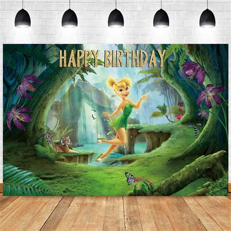 JDXN Fairy Backdrop For Tinker Bell Theme Birthday Party Green Photo
