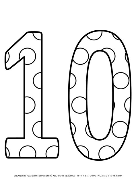 Numbers 1 To 10 Coloring Pages