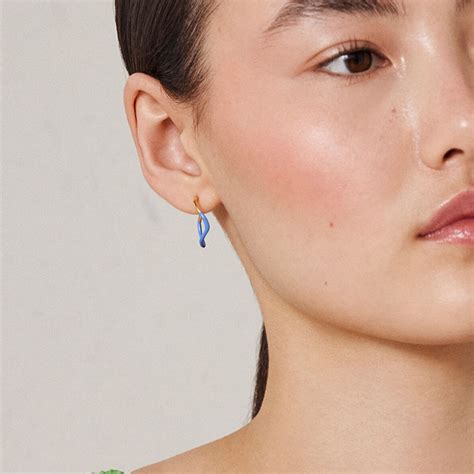 ENAMEL Sway Ørering E315G Gold hoops grass green Jydepotten dk