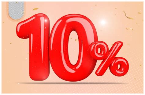 Premium PSD 10 Percentage Off Sale Discount Red 3d Number Promotion