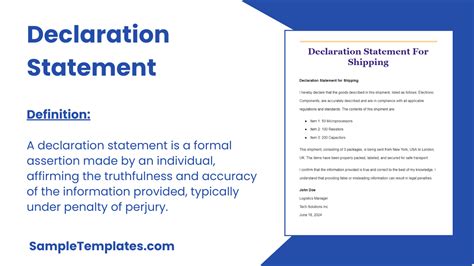 Free Declaration Statement Samples And Templates In Pdf Word