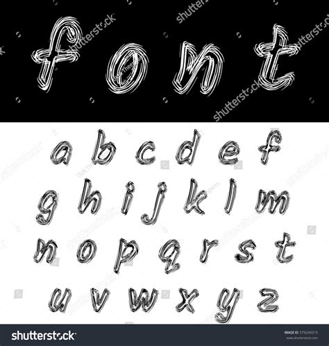 Hand Drawn Sketched Font Vector Sketch Stock Vector Royalty Free