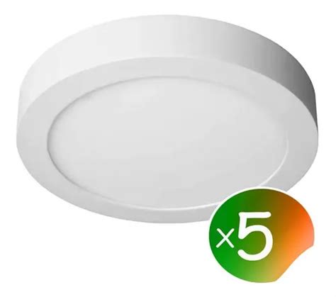Pack X Panel Plafon Led W Aplicar Redondo