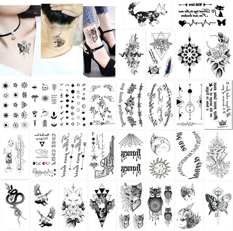 Konsait 30 Feuilles Tatouage Temporaire Pour Homme Femme Enfants