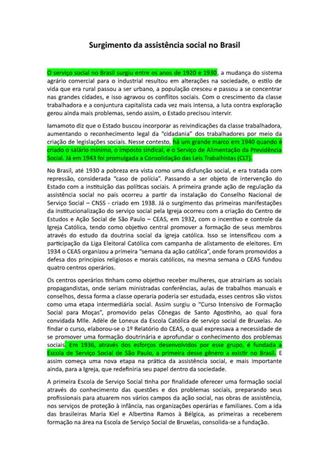 Surgimento da assistência social no Brasil Surgimento da assistência