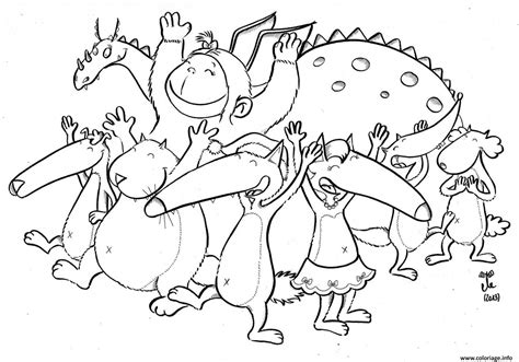 Coloriage Petit Loup Auzou Celebre Une Fete Avec Ses Amis Animaux