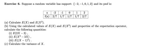 solved exercise 6 suppose a random variable has support