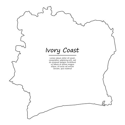 Semplice Schema Carta Geografica Di Avorio Costa Silhouette Nel