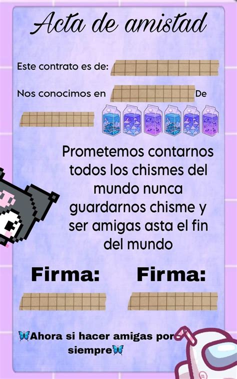 Acta De Amistad Dia Del Mejor Amigo Verdad Y Reto Contrato De Amistad