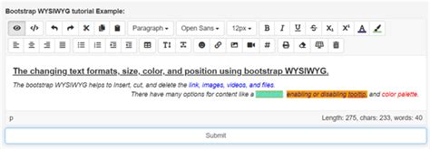 Bootstrap WYSIWYG A Quick Glance Of Bootstrap WYSISWYG