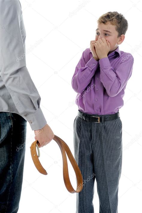Strict Father Punishes His Son Stock Photo By Lebval