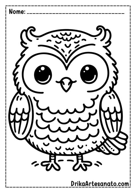 50 Desenhos de Coruja para Colorir Grátis em PDF