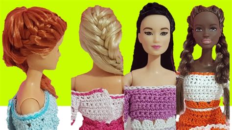 4 Peinados Para Barbie 4 TRENZAS Para Tu Barbie YouTube
