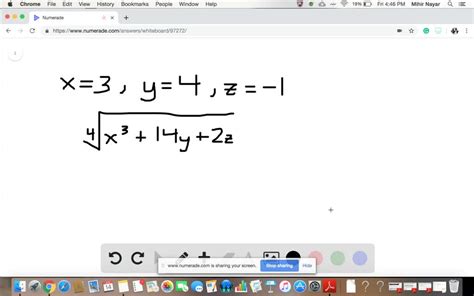 solved evaluating for given values using x 3 y 4 and z 1 √ x 3 14 y 2 z