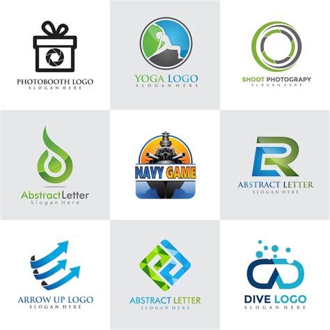 Conjunto de plantillas de diseño de logotipo moderno Vector Premium