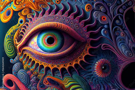 Ilustracja Stock Goddess Illustration Of Psychedelic Art The Sun And