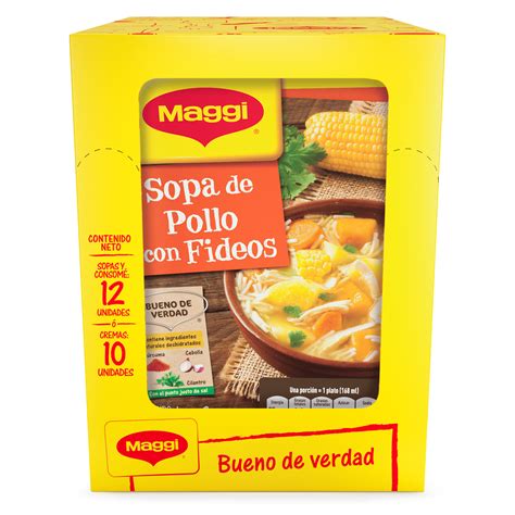 MAGGI Sopa De Pollo Con Fideos Display 12 Sobres De 62 G