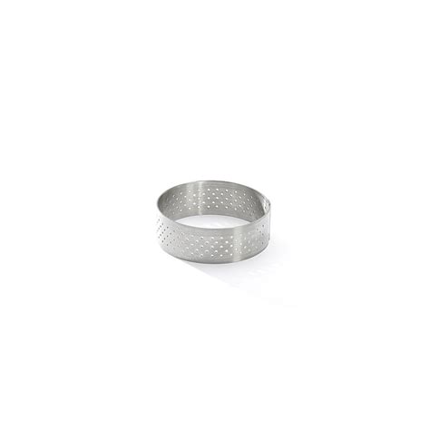 Cercle à tarte rond VALRHONA inox perforé Ht 2 cm acier inox