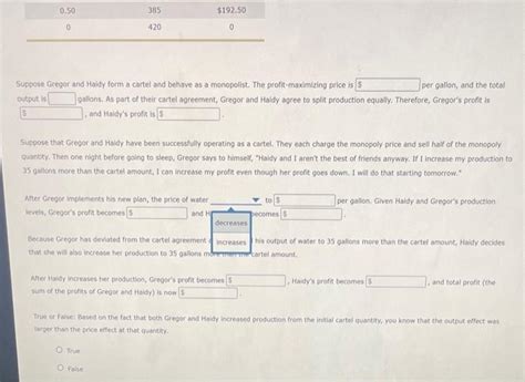Solved Breakdown Of A Cartel Agreement Consider A Town In Chegg