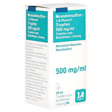 Novaminsulfon 1A Pharma Tropfen 500mg Ml 20 Milliliter N1 Medpex