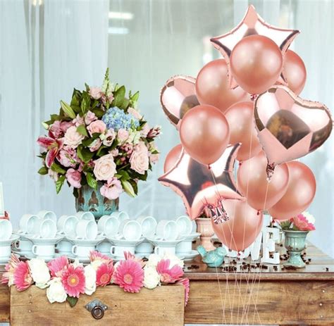 Kit Rose Gold Decoração Balões Bexigas Aniversários Completo