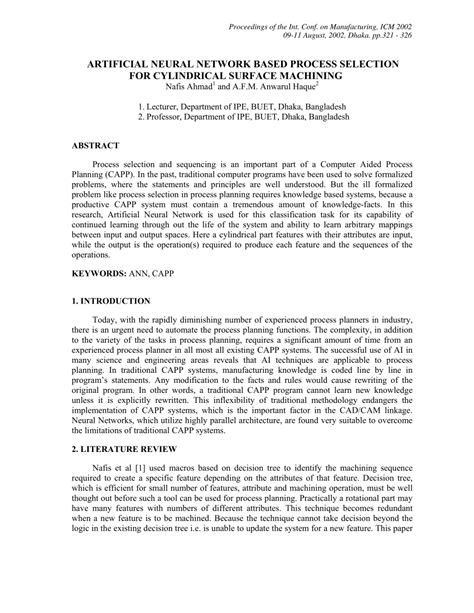 pdf artificial neural network based process selection for cylindrical surface machining