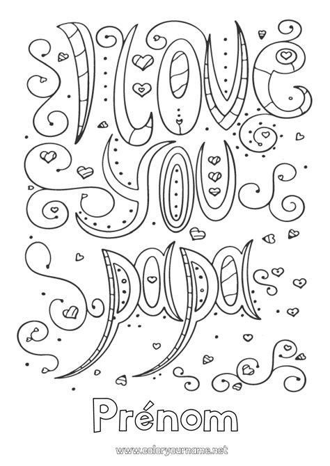 Coloriage N814 Papa Je T Aime Love Message