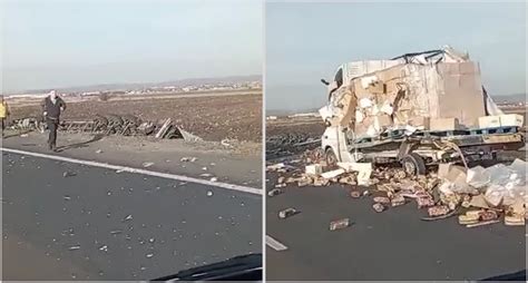 FOTO ACCIDENT GRAV pe A1 la Sibiu Șofer de TIR din Vâlcea implicat