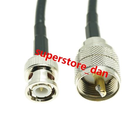 BNC Male To UHF Male PL259 PL 259 Plug Connector Lot RF Coax Jumper