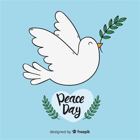 Concepto del día internacional de la paz con paloma blanca Vector Gratis