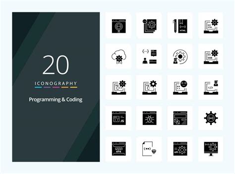 20 Programming And Coding Solid Glyph Icon For Presentation 26185678