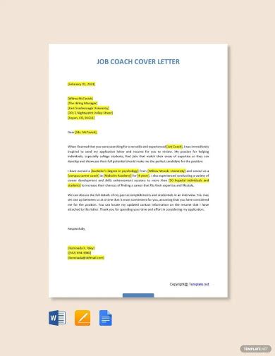 Job Cover Letter Samples In Ms Word Google Docs Apple Pages