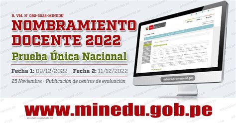 Minedu Conoce Las Fechas Del Examen Para Nombramiento Docente