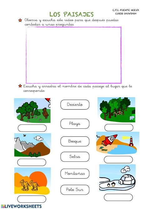 Ficha Online De El Paisaje Para Segundo De Primaria Puedes Hacer Los