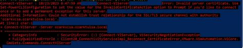 Powercli Error Invalid Server Certificate Use Set