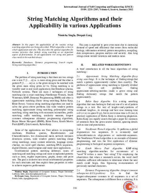 pdf string matching algorithms and their applicability in various applications saad ali