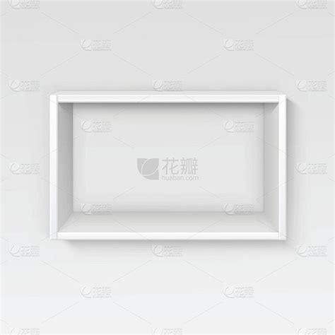 向量白色空架子架子隔离在墙壁背景