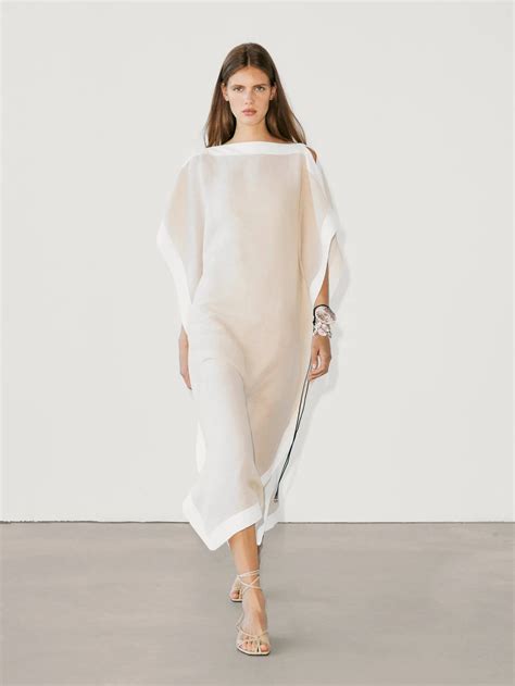 Adiós vestidos midi este caftán de Massimo Dutti será la prenda
