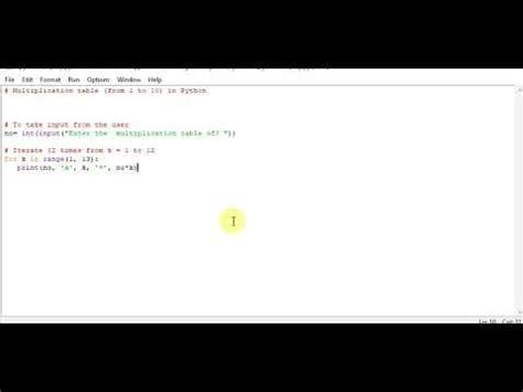 Multiplication Table From To In Python Multiplication Table