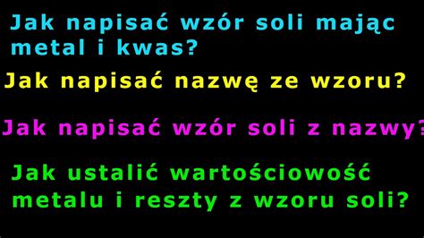Wzory I Nazwy Soli 103 YouTube