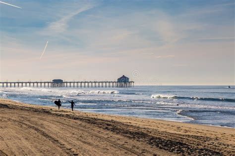 Nude Dude Naked Surfer Statue Huntington Beach Ca Stock Photo