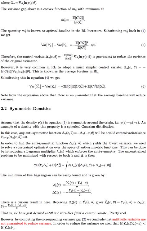 useful control variates for variance reduction invariance