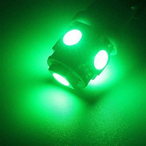 10x Super Green T10 5050 5 SMD LED Interior Light Bulbs W5W 192 194 158