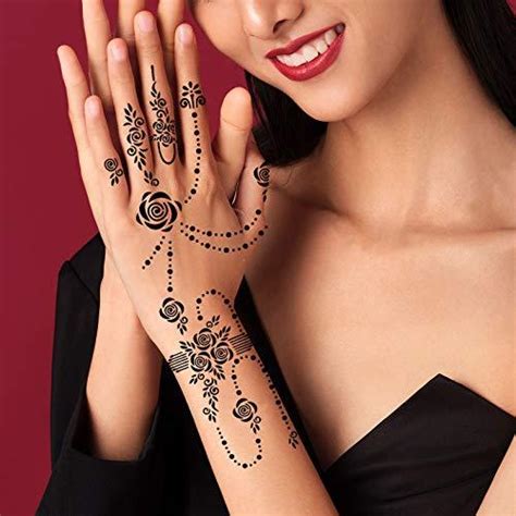 Xmasir Large Henna Tattoo Stencil Kit Indian Arabian Temporary