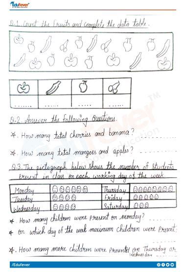 Class Math Data Handling Worksheet With Solution