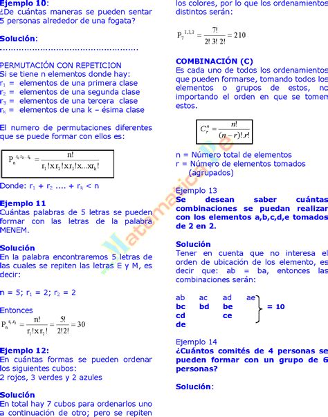 analisis combinatorio ejercicios resueltos de razonamiento matemÁtico preuniversitario en pdf