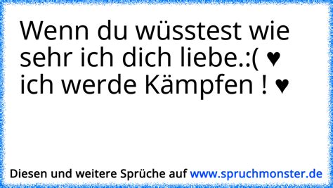 Wenn du wüsstest wie sehr ich dich liebe ich werde Kämpfen