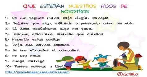 Que esperan nuestros hij s de nosotros Manifiesto de un niñ